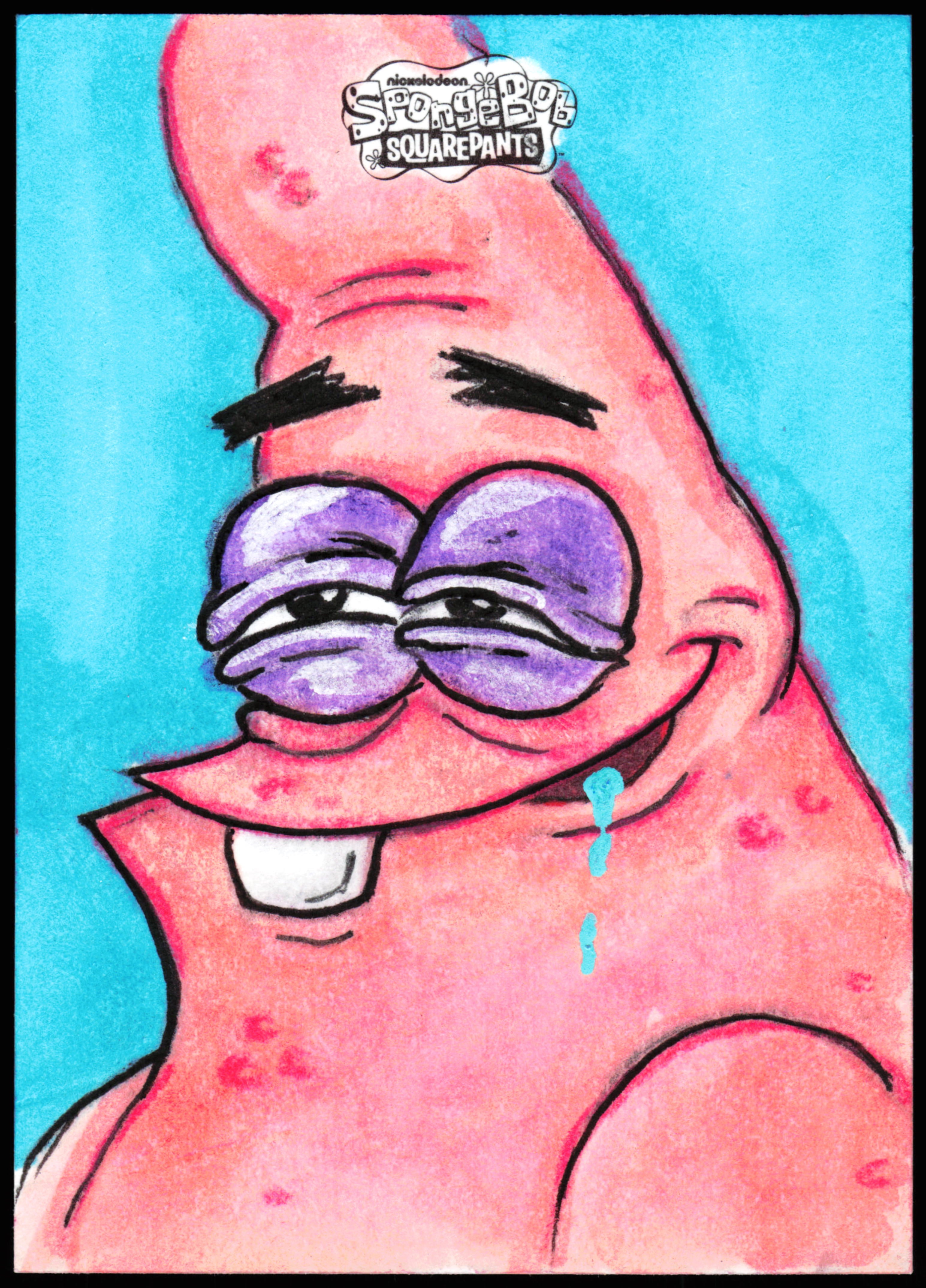 Spongebob Topps Chrome Sketch 1/1 (Patrick Drooling) – Wenzel TCG